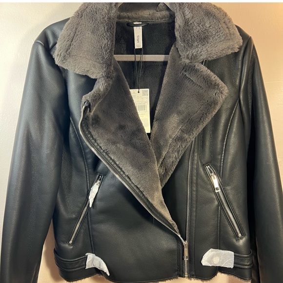 Mango | Jackets & Coats | Mango Aviator Biker Faux Shearling Sherpa ...